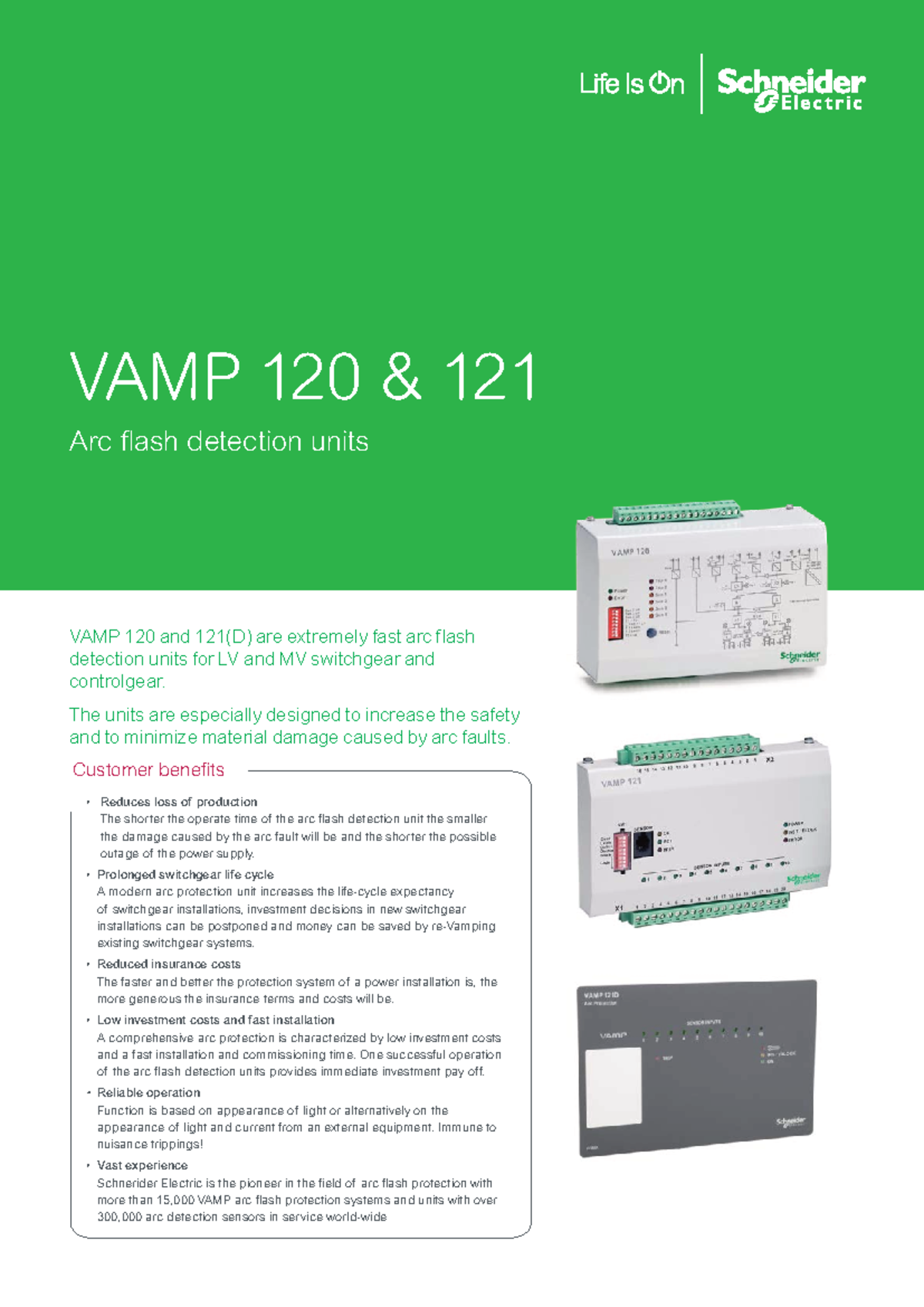 VAMP120 Nrjed 111073 EN - VAMP 120 & 121 Arc flash detection units ...