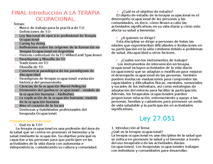 Copia de Final Introduccion A LA Terapia Ocupacional - FINAL ...