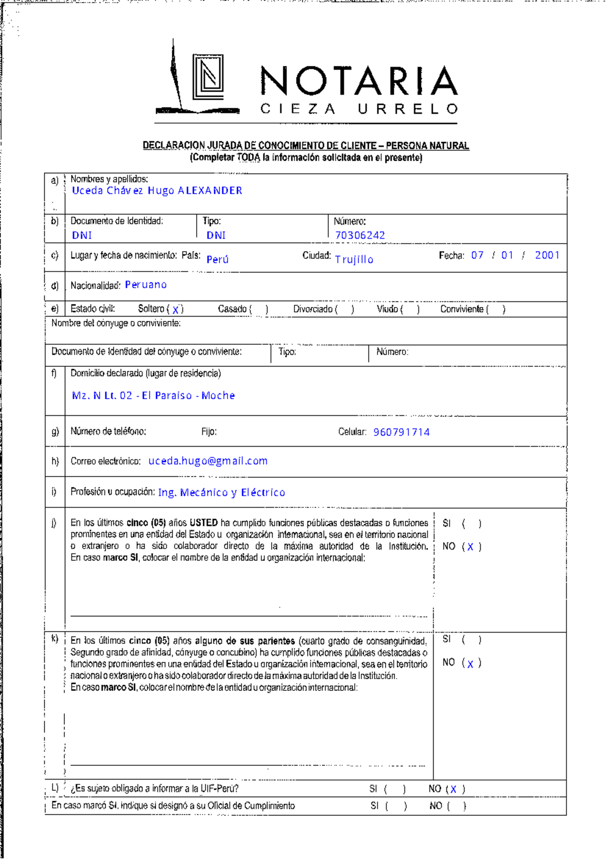 Formatos - Notaria - a imprimir - Ciencia Sociales - Studocu