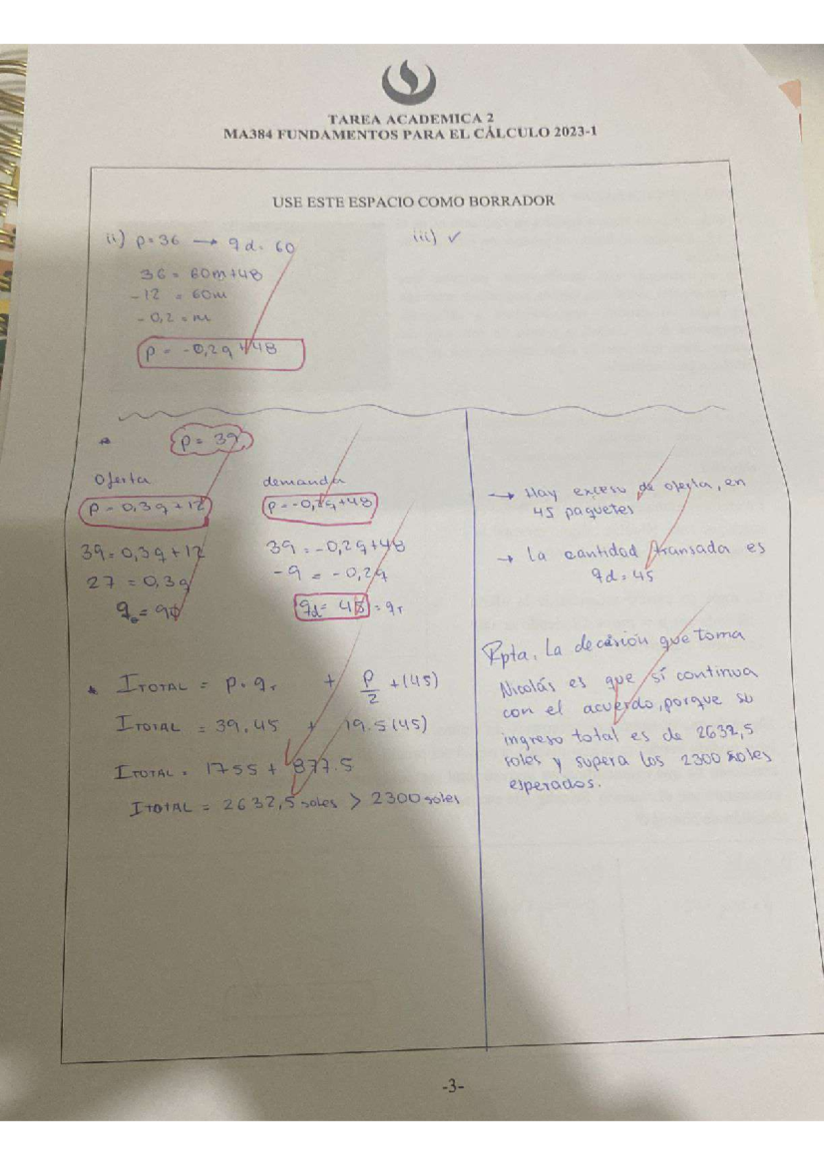 TA2- funda cal 2023-1 - Fundamentos de calculo - Studocu