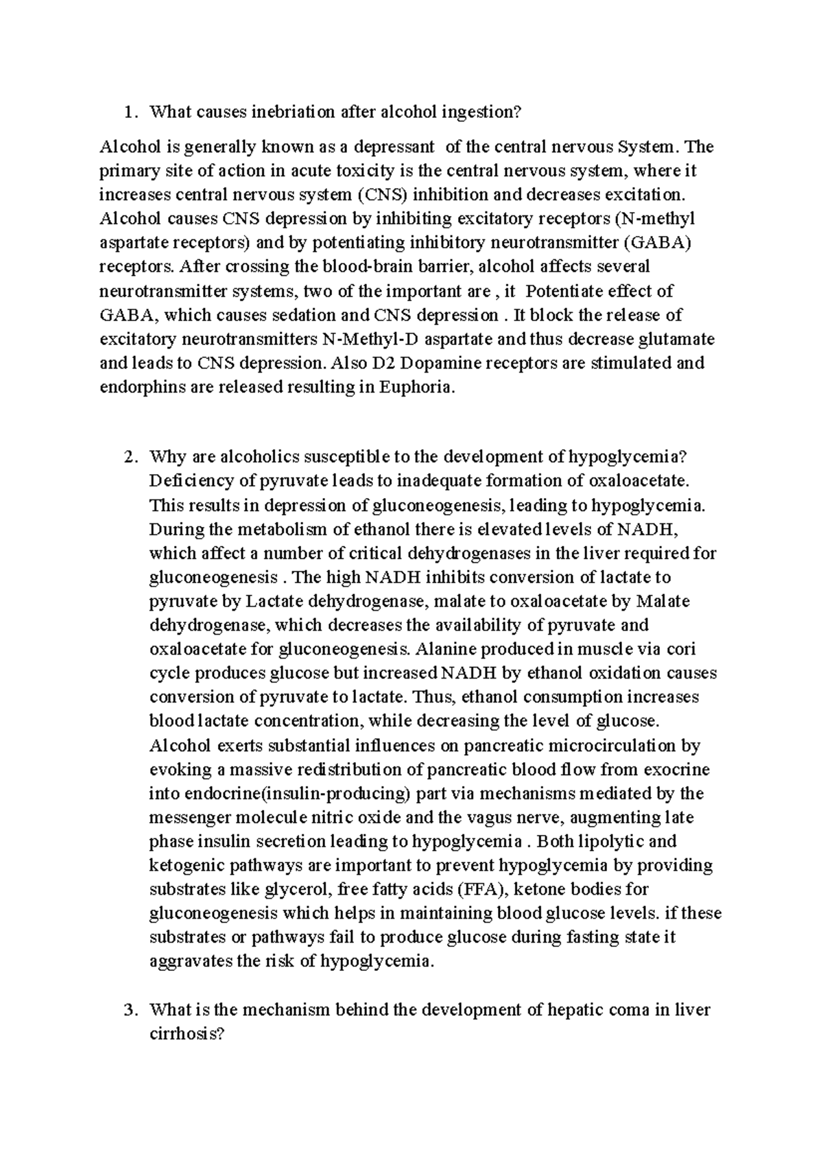 What causes inebriation after alcohol ingestion - What causes ...