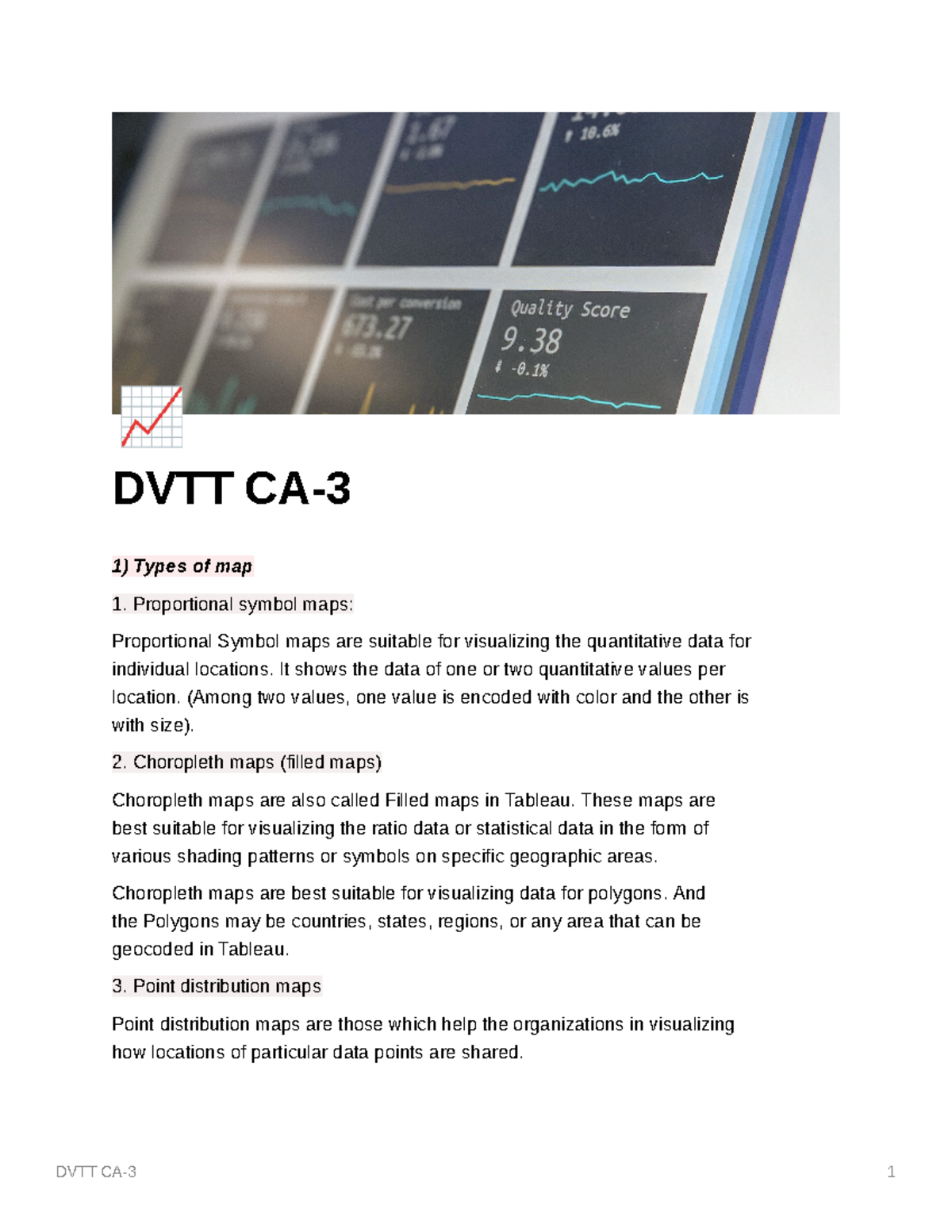 CA-3 DVTT Notes - Data Visualization - 📈 DVTT CA- Types of map ...