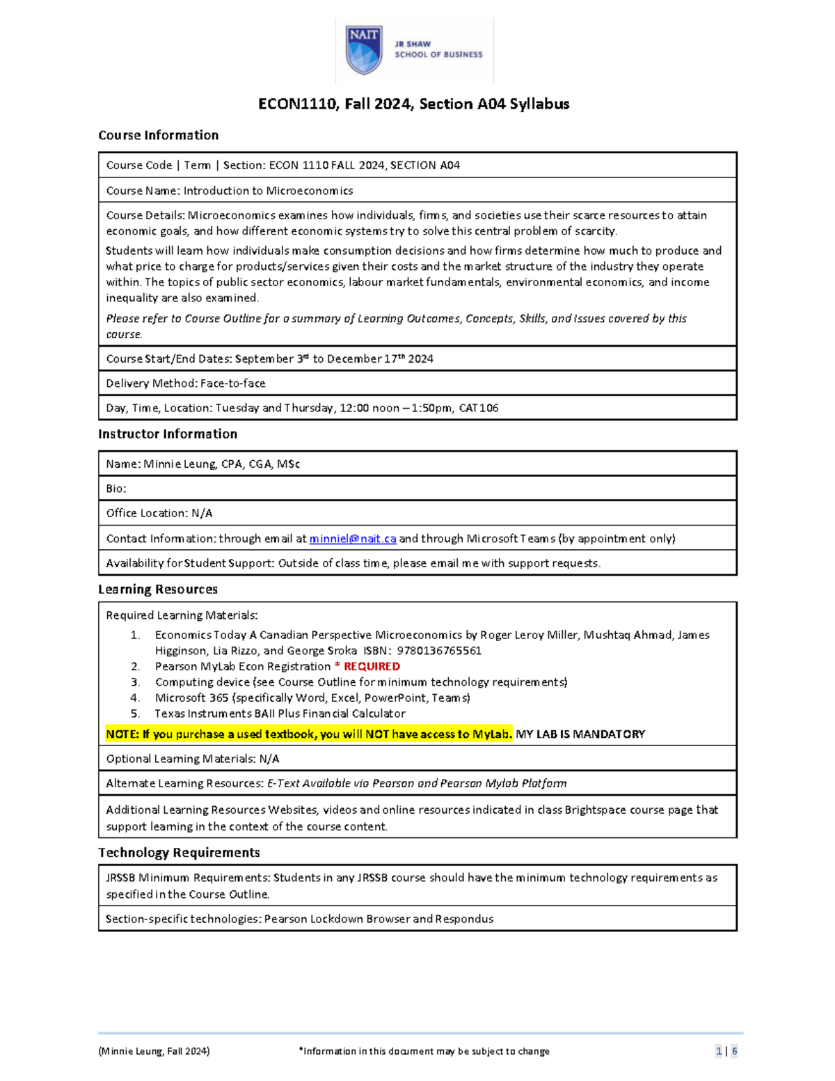 Jrssb-Syllabus-Micro Template 2024-2025 - A041 - Course Information ...