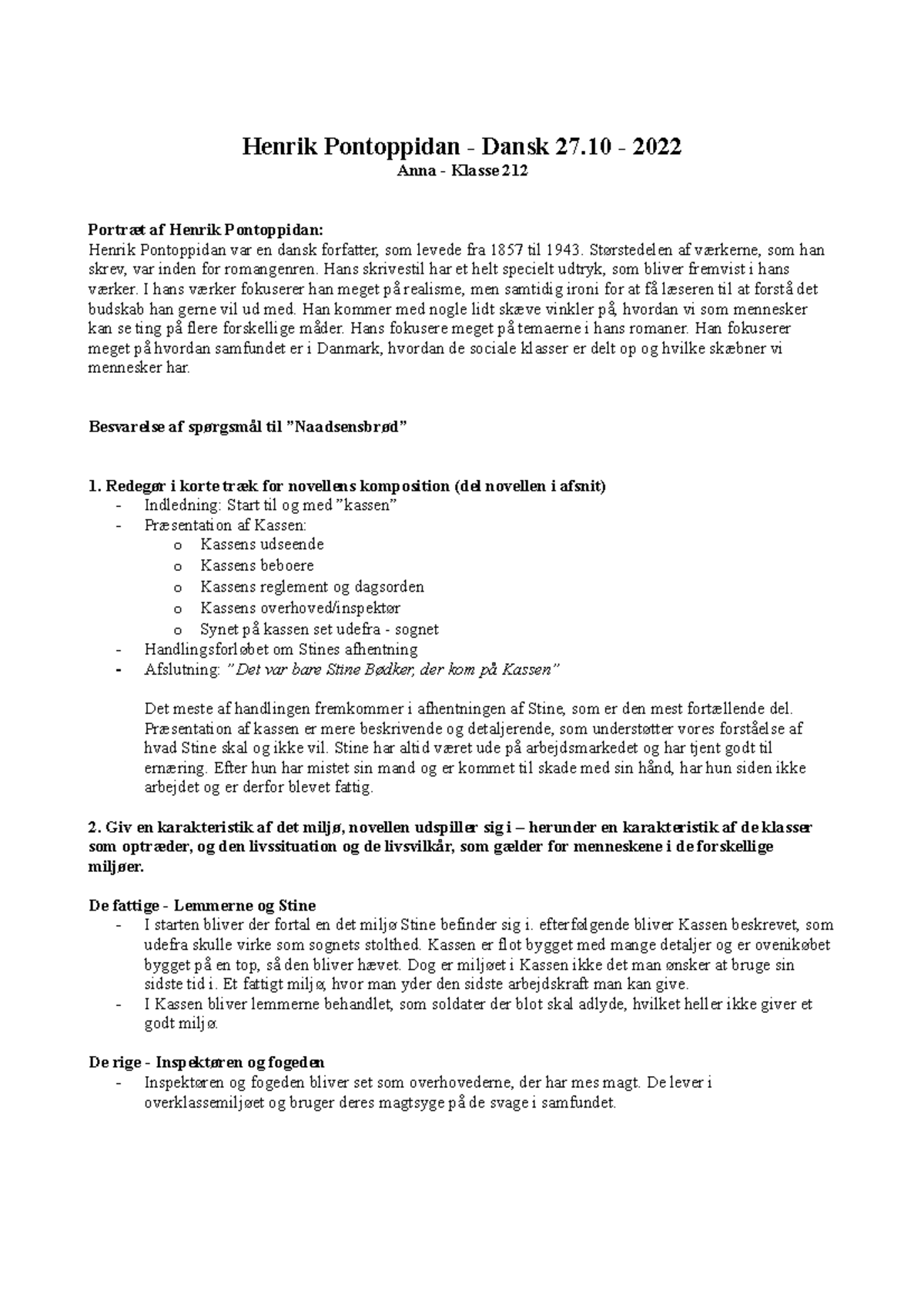 Naadsensbrød - Henrik Pontoppidan - Henrik Pontoppidan - Dansk 27 ...