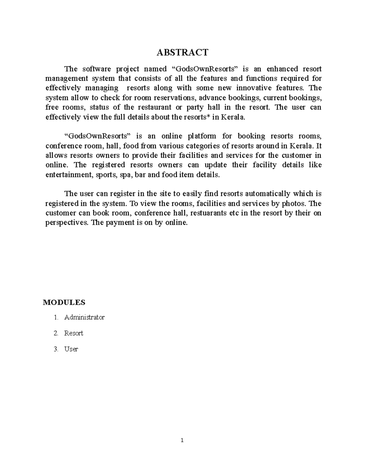 Gods own - GODS OWN IS A PROJECT WITH ASP.NET APPLICATION - ABSTRACT ...