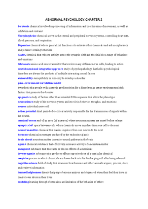 Abnormal Psychology Chapter 11 - ABNORMAL PSYCHOLOGY CHAPTER 11 ...