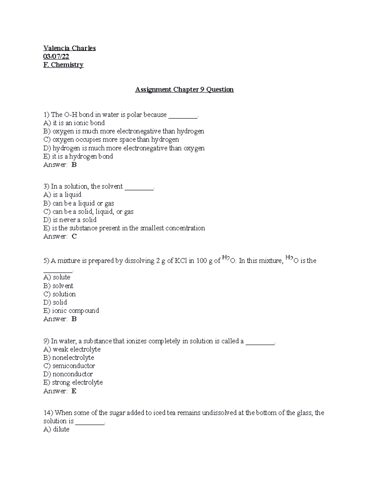 Assignment Chapter 9 Question - Valencia Charles 03/07/ F. Chemistry ...