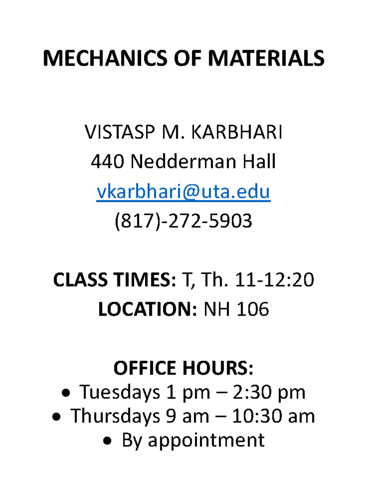 Chapter 1-Notes - Notes for CE 2313 - MECHANICS OF MATERIALS VISTASP M ...
