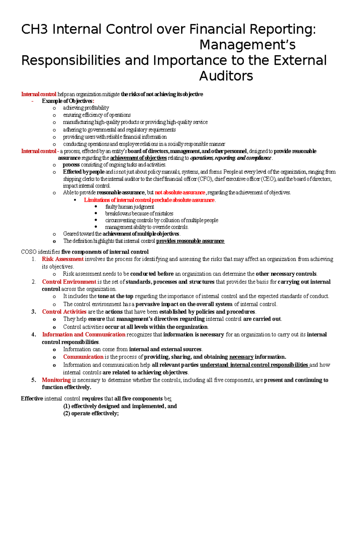 CH3 Gramling - CH3 Internal Control over Financial Reporting ...