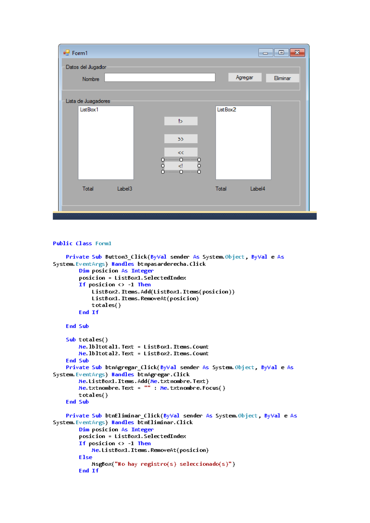 Listbox Derecha - adfdaf - Public Class Form Private Sub Button3_Click ...