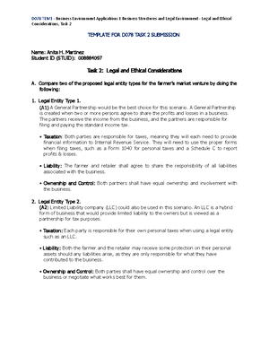 D078 - WGU - Business Environment Applications I: Business Structures ...