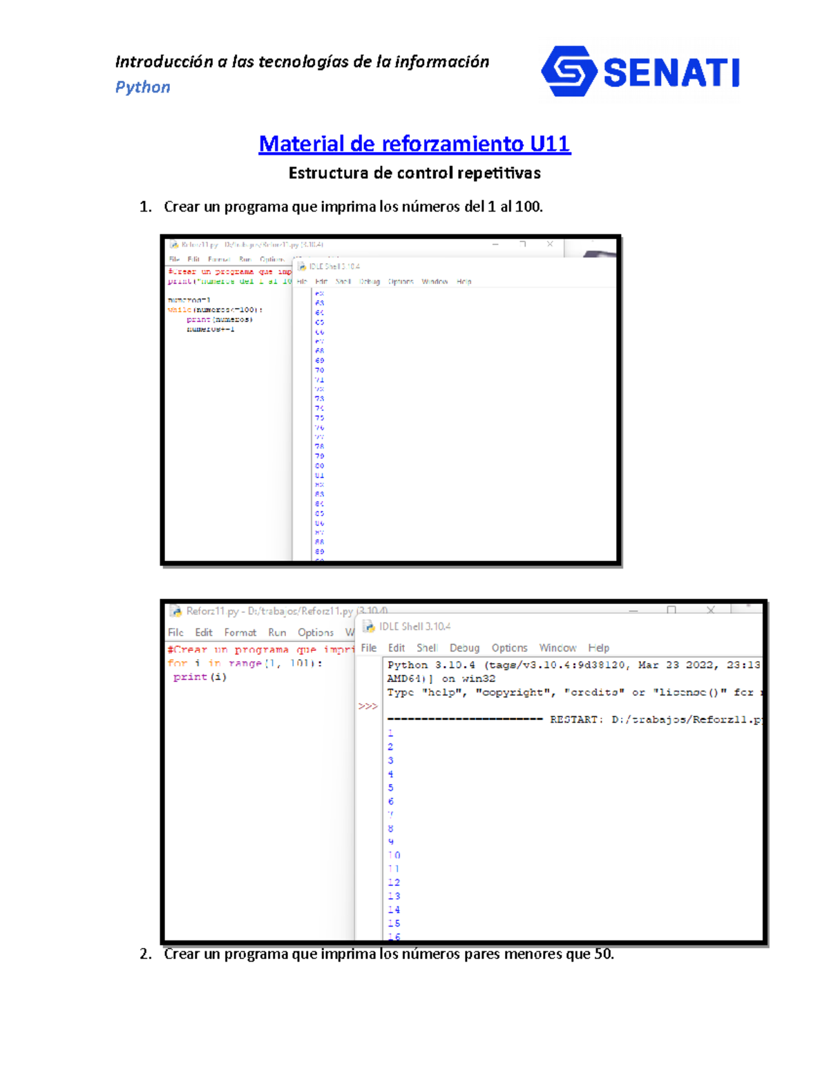 Material de reforzamiento U11 Phyton Senati - Python Material de ...