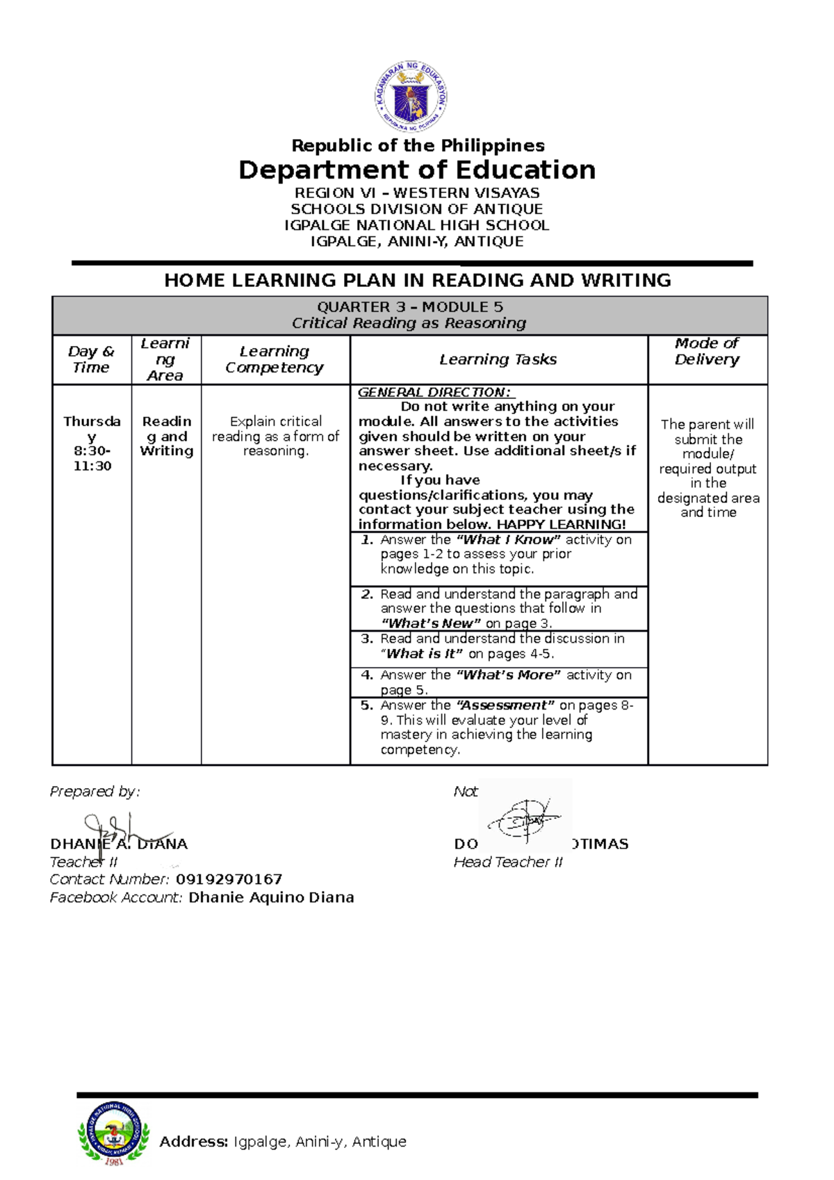 Reading Writing Module 5 - Bachelor of Science in Accountancy - Studocu