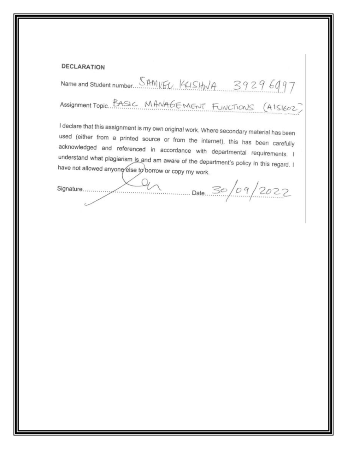 Samuel Krishna 39296997 AIS1602 Assignment 2 - Samuel Krishna ...