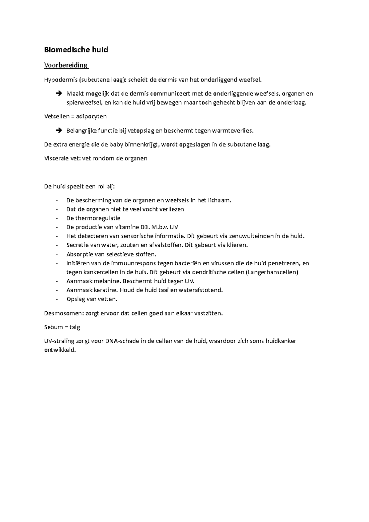 Biomedisch huid 6.4 6 - Biomedische huid Voorbereiding Hypodermis ...