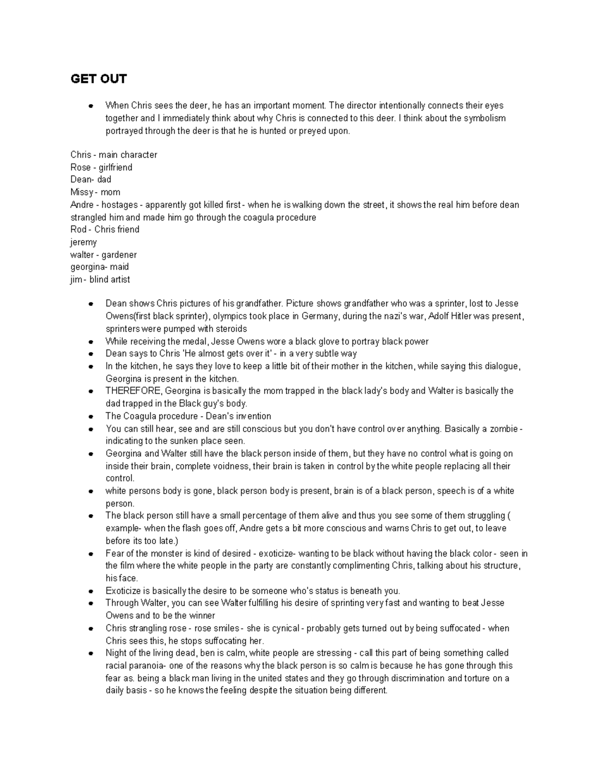 GET OUT - Points made on the movie 'Get Out' - GET OUT When Chris sees ...