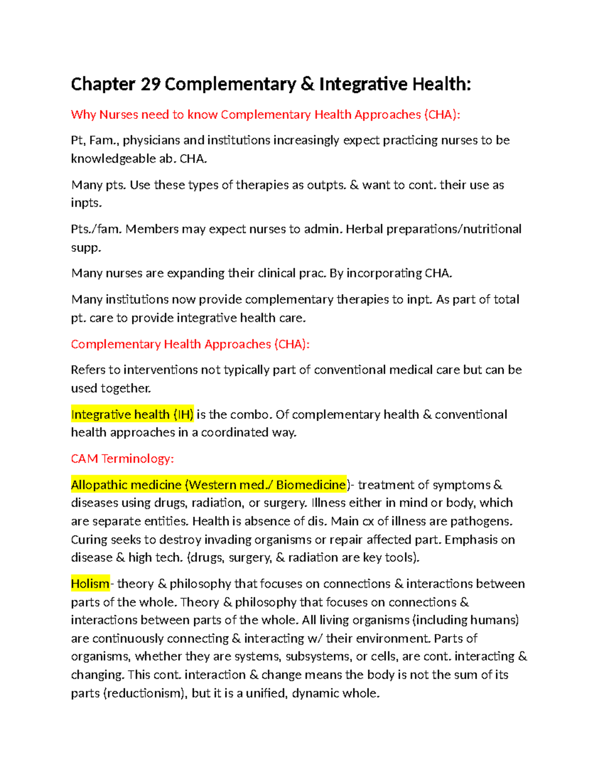 Ch.29 Complemenat & Integrative Health - Chapter 29 Complementary & Integrative Health: Why ...