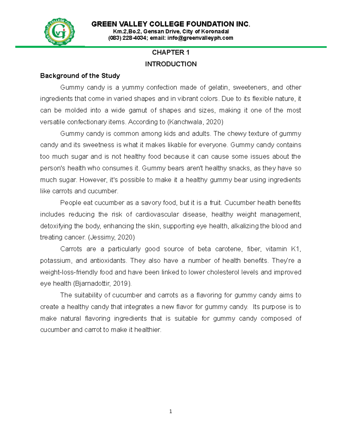 Suitability of cucumber and carrots as a flavoring for gummy candy - Km ...