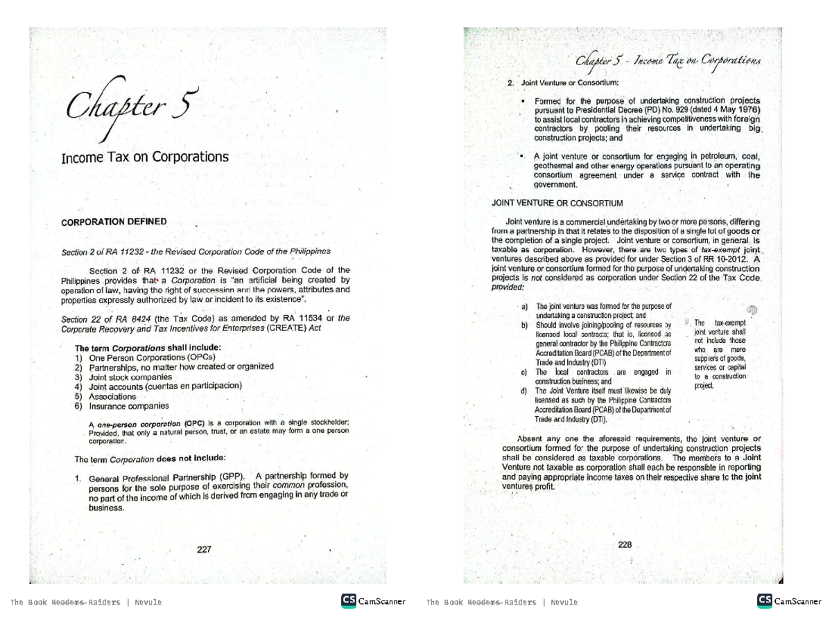 CHAP 5 Income Taxation 2023 - Tabag - The Book R̶e̶a̶d̶e̶r̶s̶ Raiders ...