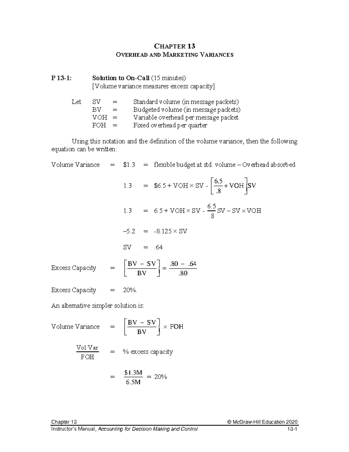 Chapter 13 10e Solutions - Chapter 13 © McGraw-Hill Education 20 20 ...