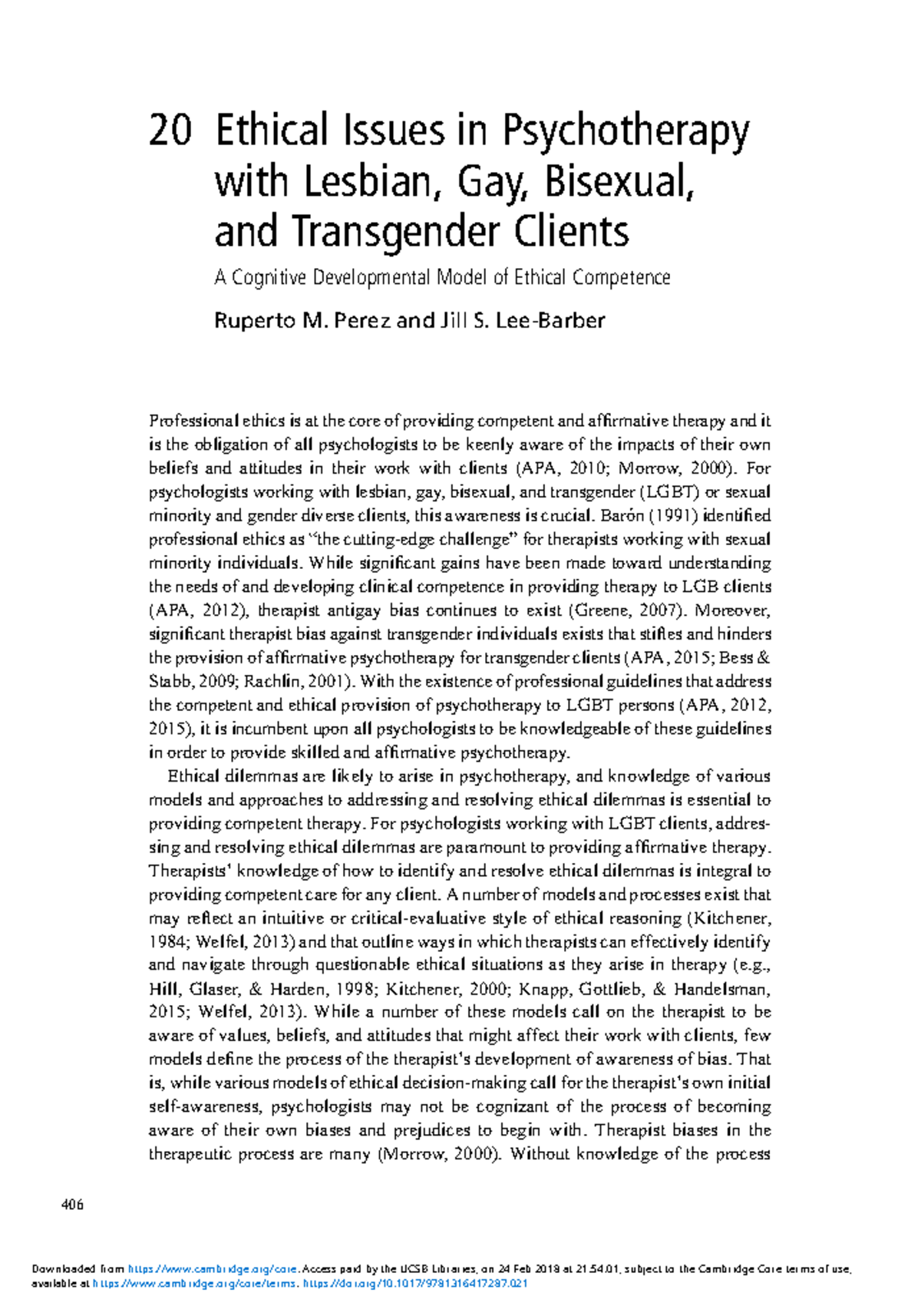 psychotherapy with Lgbtqa+ community. - 20 Ethical Issues in ...