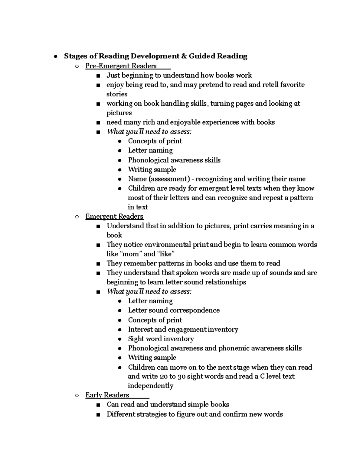 5 Different Stages of Reading Development and Guided Reading - Stages ...