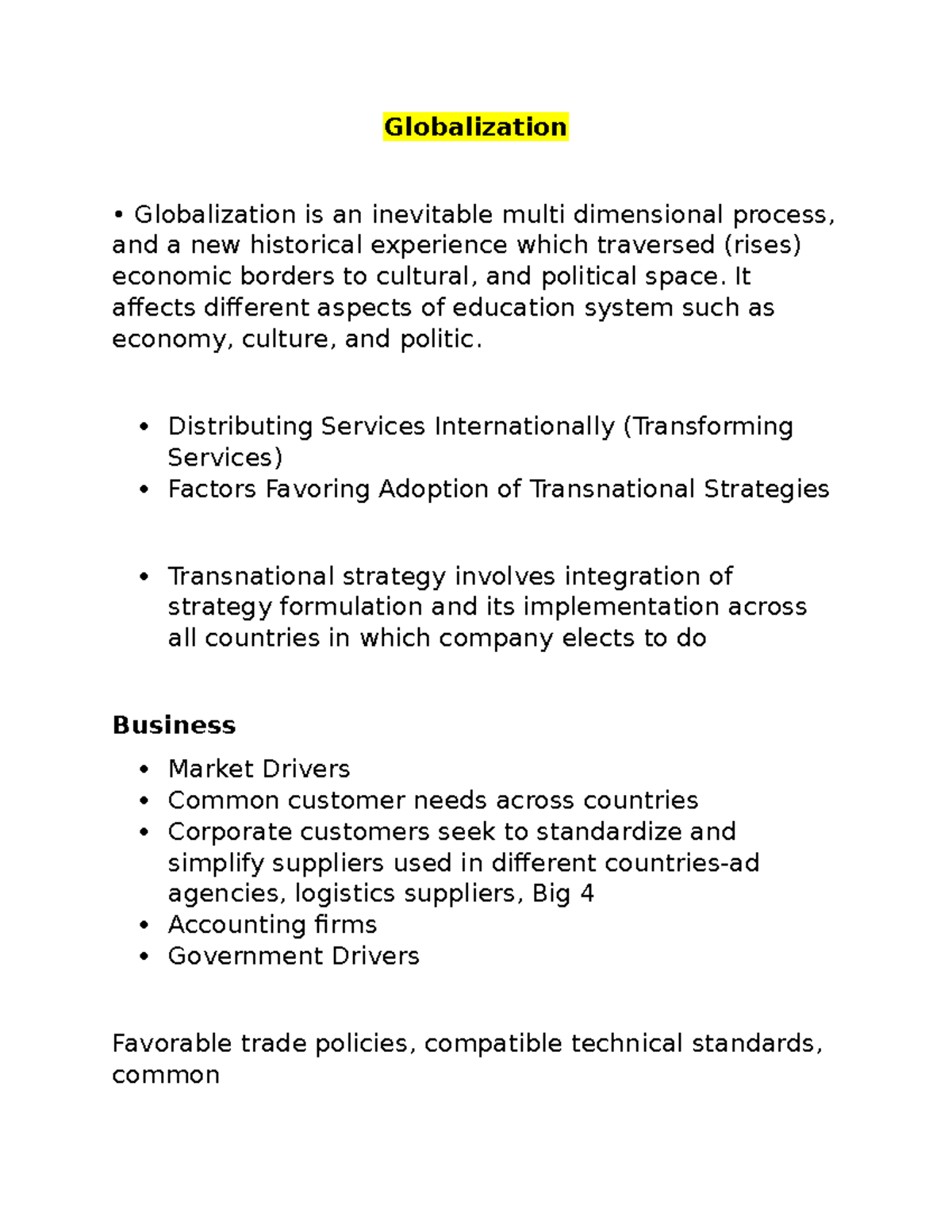 Entrepreneurship Globalization - Globalization Globalization is an ...