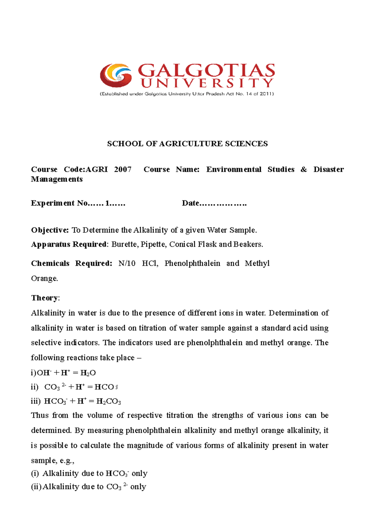 AGRI 2007 Lab Manual - AGRICULTURE IS THE GROWING OF CROPS AND REARING ...