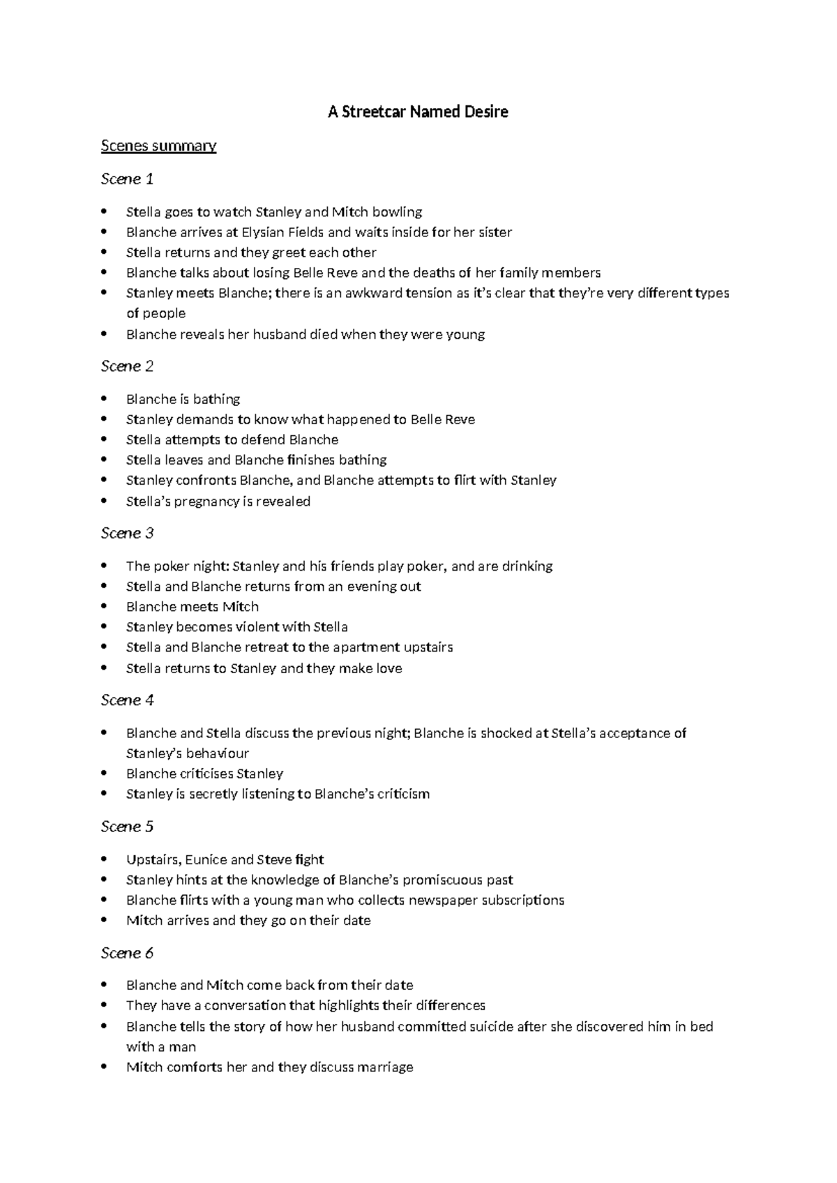 A Streetcar Named Desire Revision - A Streetcar Named Desire Scenes ...