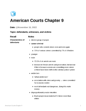 Judges lecture notes - 10.18 1 Ã 10. Topic: Courts and Society Notes ...