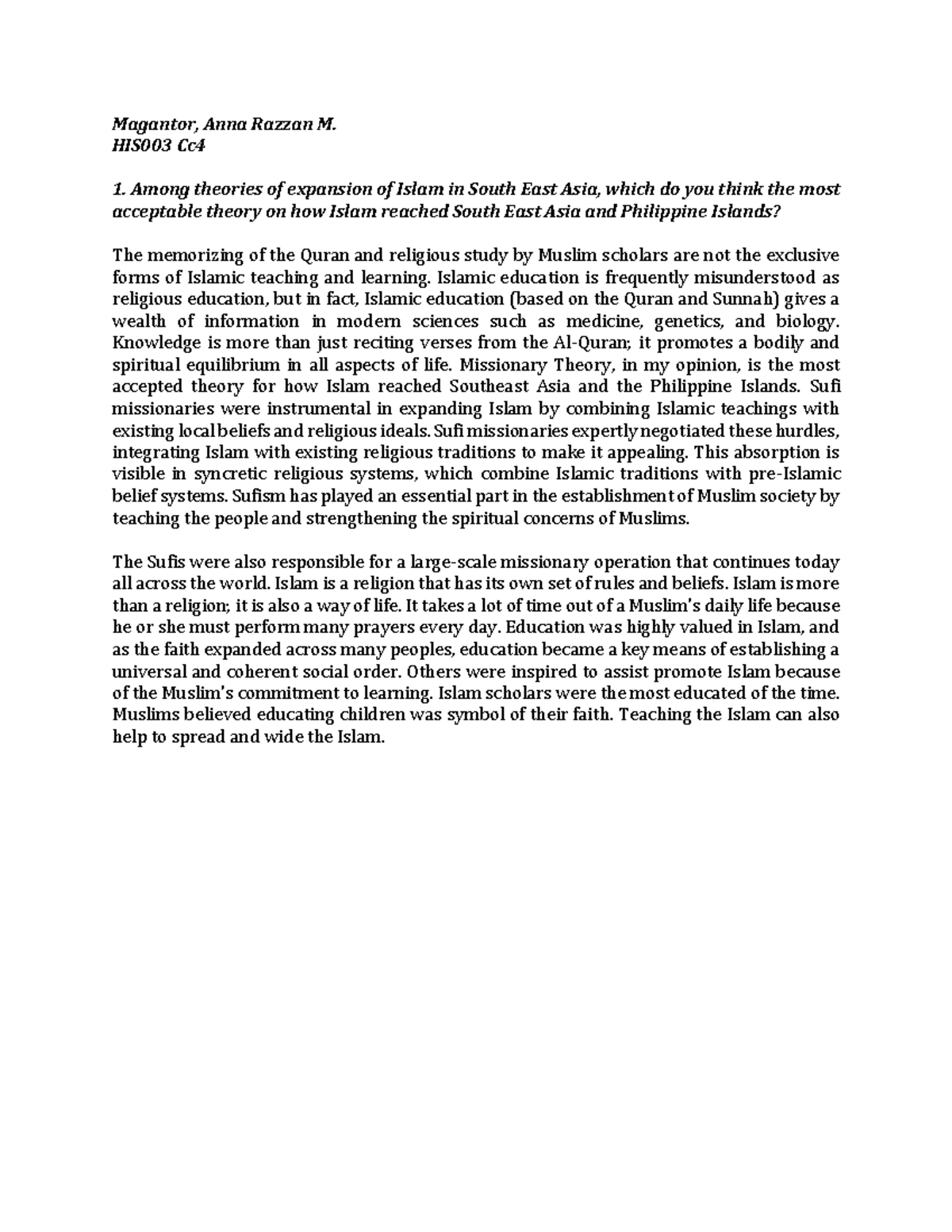 Assignment #6 HISTORY READING - History - MSU Main - Studocu