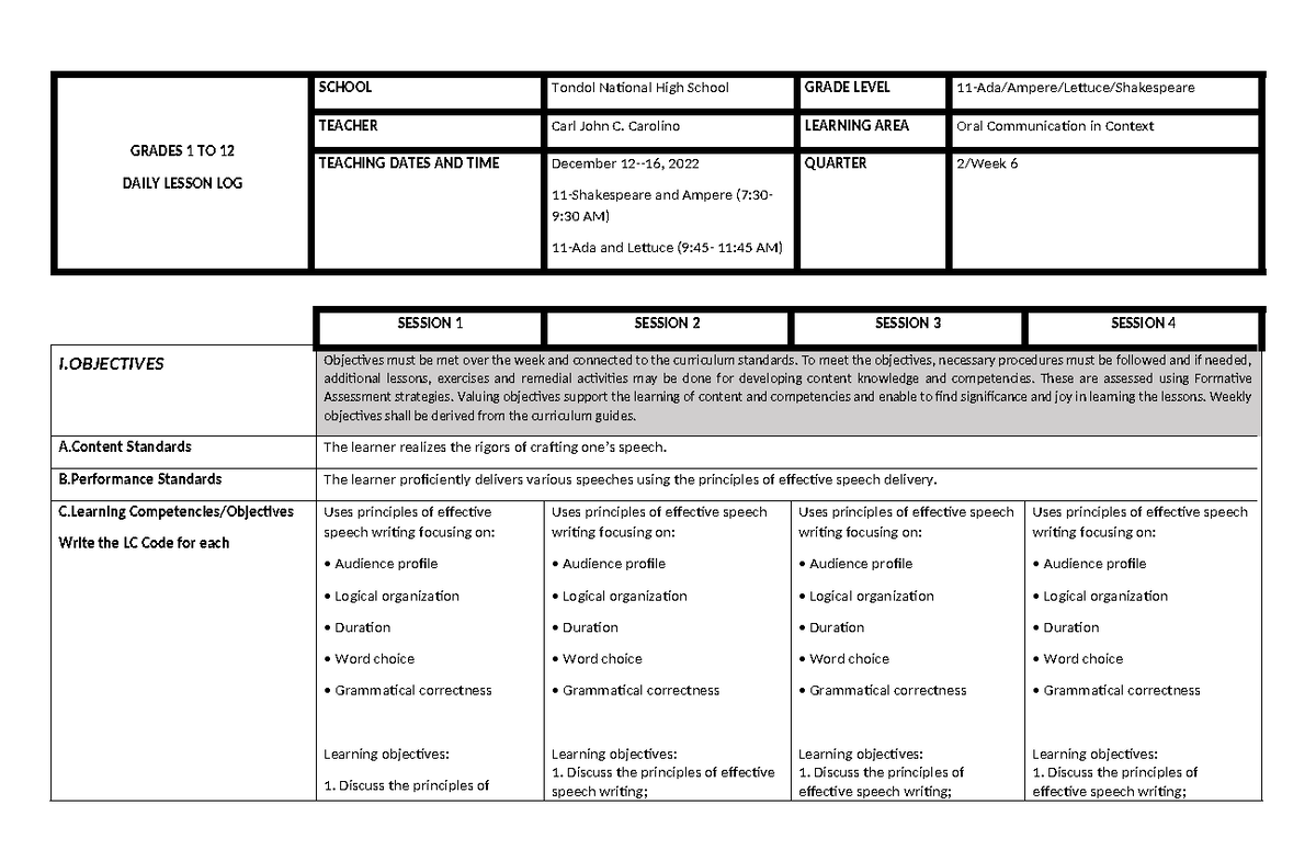 OC Q2 W6 - In this section, you will learn techniques and methods on ...