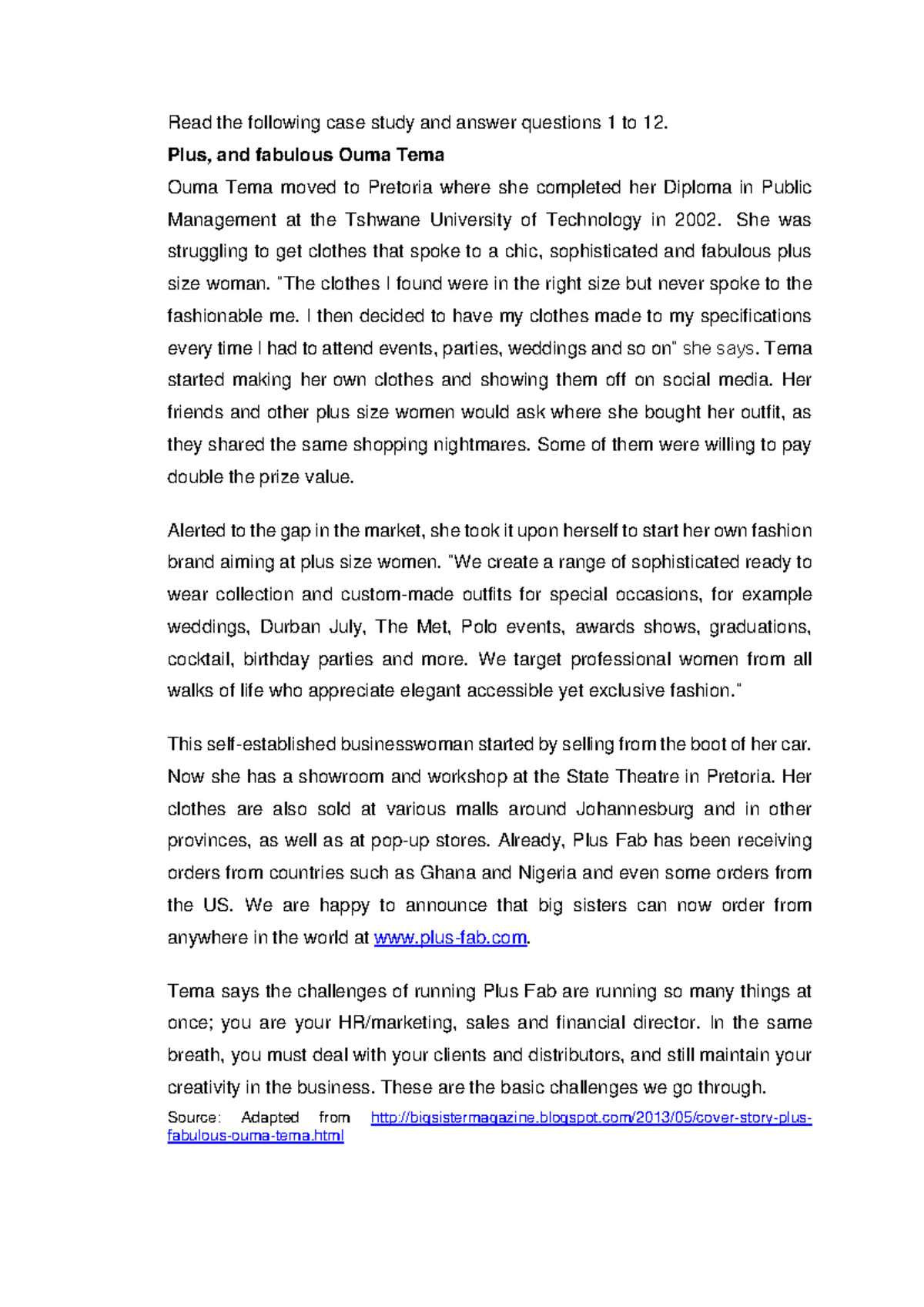 Assessment 3 Case studies - Read the following case study and answer ...