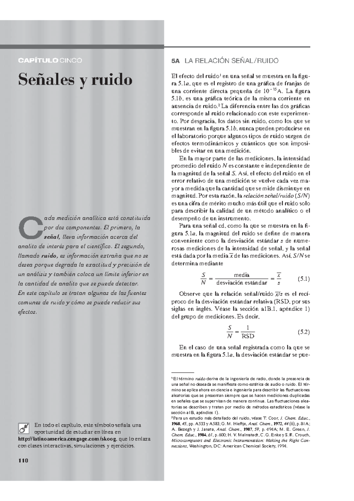 Ruido en el Análisis Instrumental - CAPÍTULO CINCO Señales y ruido 5A ...