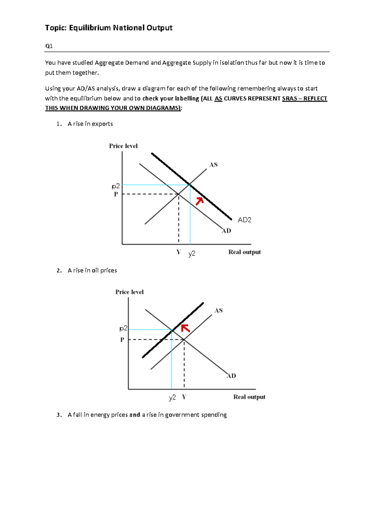 Equilibrium National Income (1) - Q You have studied Aggregate Demand ...