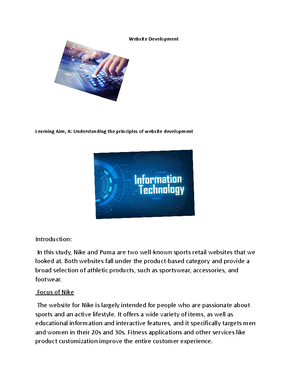 Unit 6 Authorised Assignment Brief for Learning Aim B and C Website ...