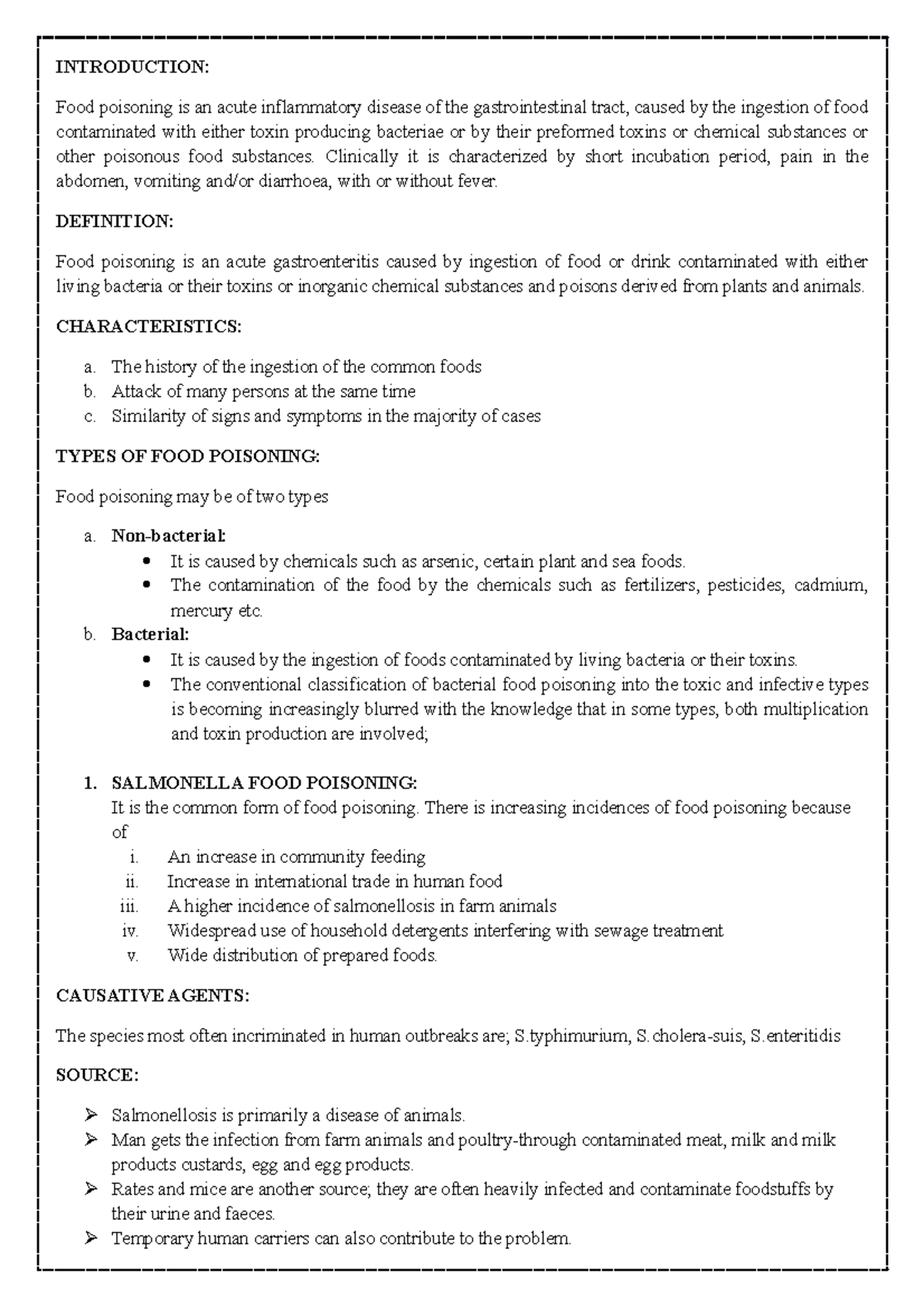FOOD Poisoning (COPY) - INTRODUCTION: Food poisoning is an acute ...