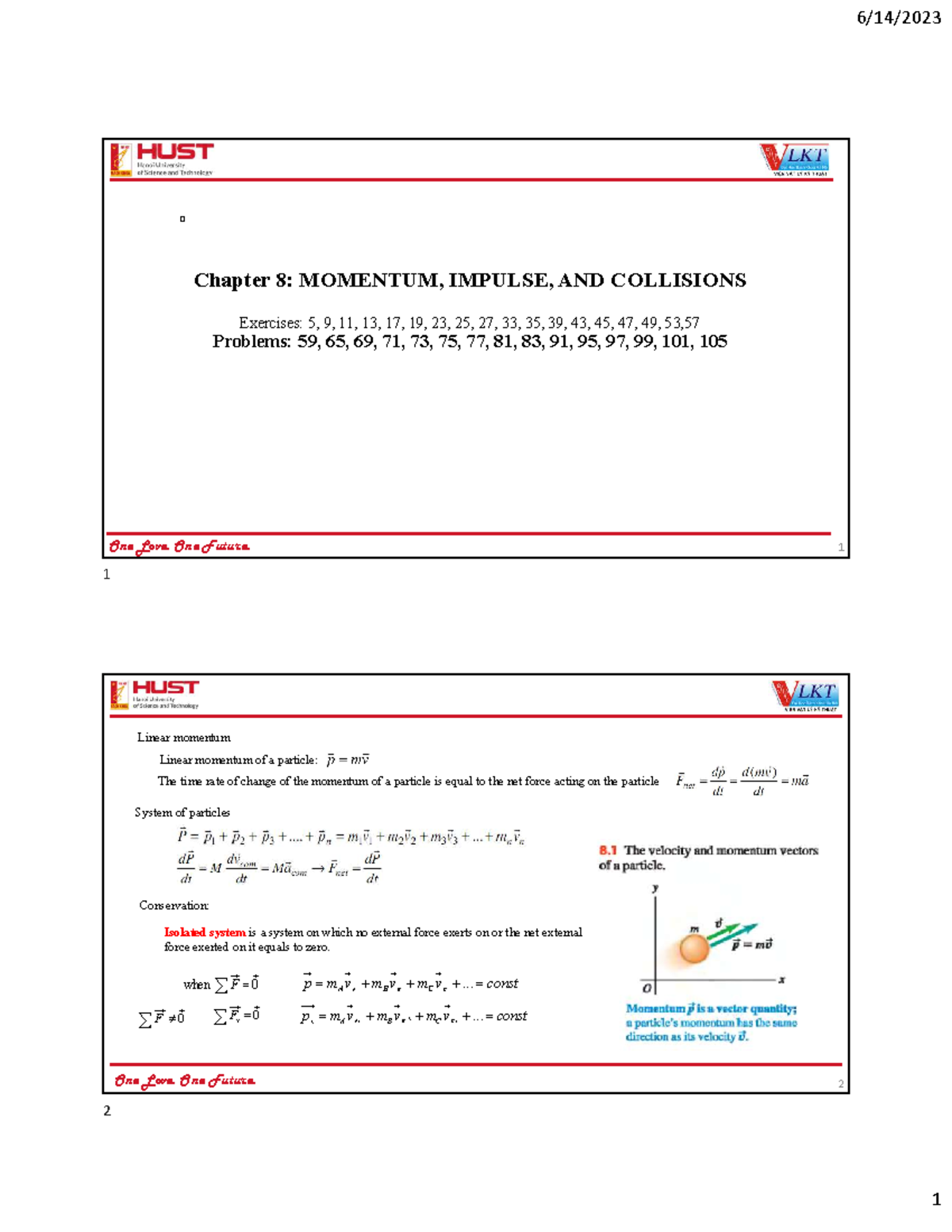 8. Momentum, impulse and collisions - One Love. One Future. Chapter 8 ...