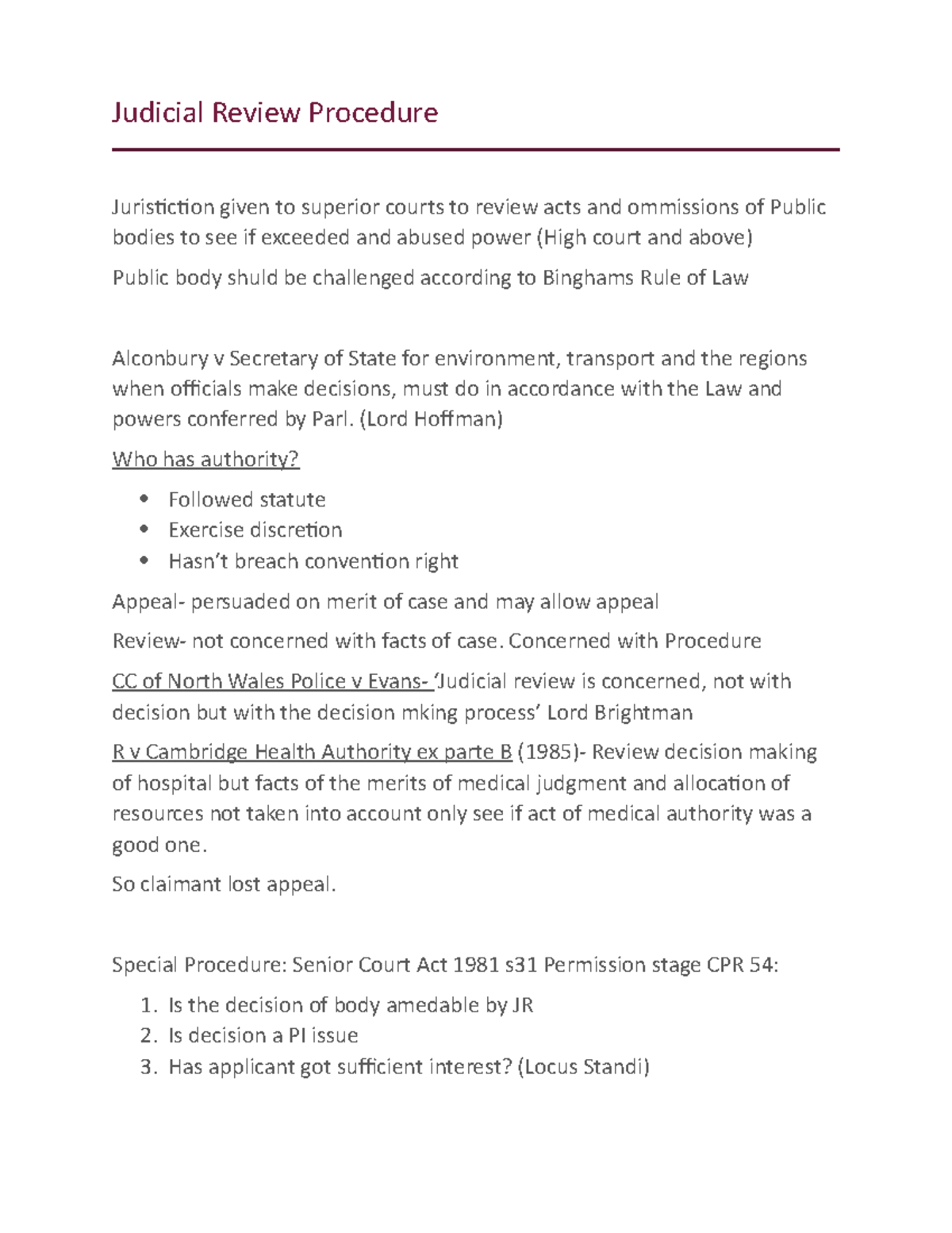 Lecture 13- Judicial Review Procedure - Judicial Review Procedure ...