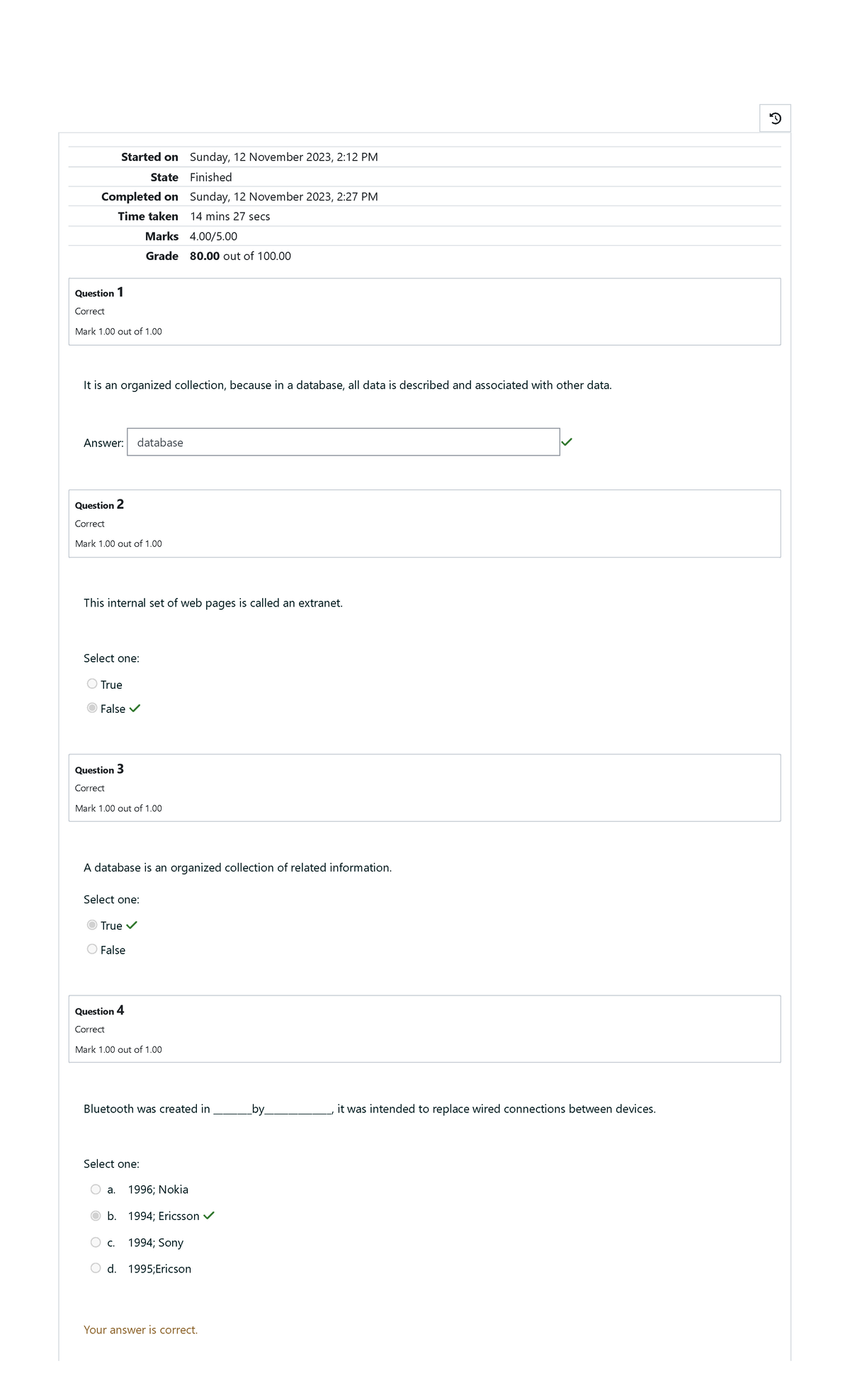 Midterm LAB QUIZ 2Information Management - Started on Sunday, 12 November 2023, 2:12 PM State ...