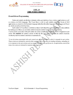 VB UNIT - III part - I - IAM A COMPUTER STUDENT - UNIT – III VISUAL PROGRAMMING What is variable ...