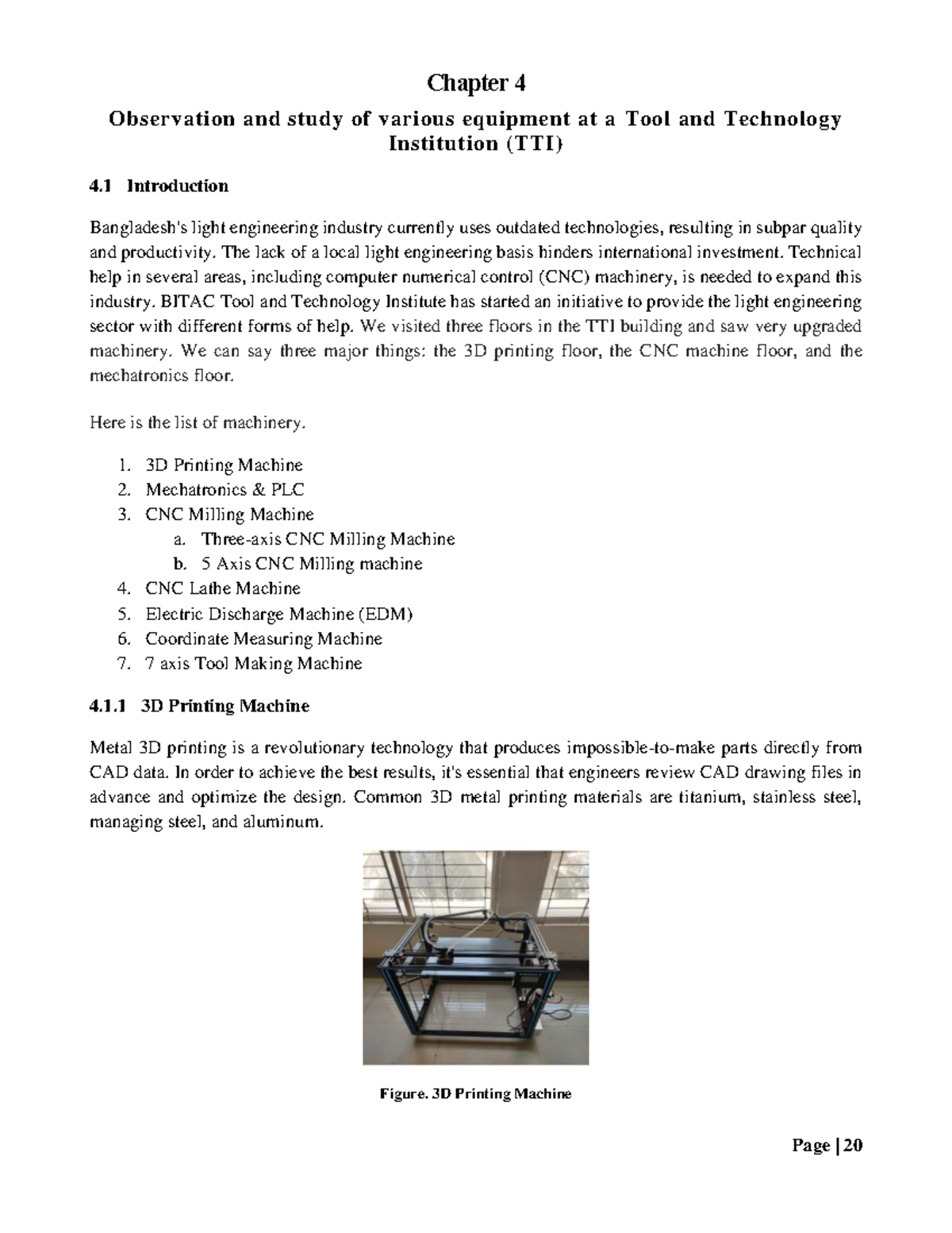 Bitac Industrial Training Report TTI - Chapter 4 Observation and study ...