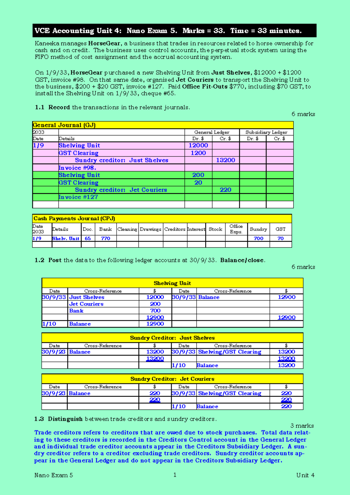 Macrob exam 5 solutions - Nano SAC 3Nano Exam 5 11 Unit 4Unit 4 VCE ...