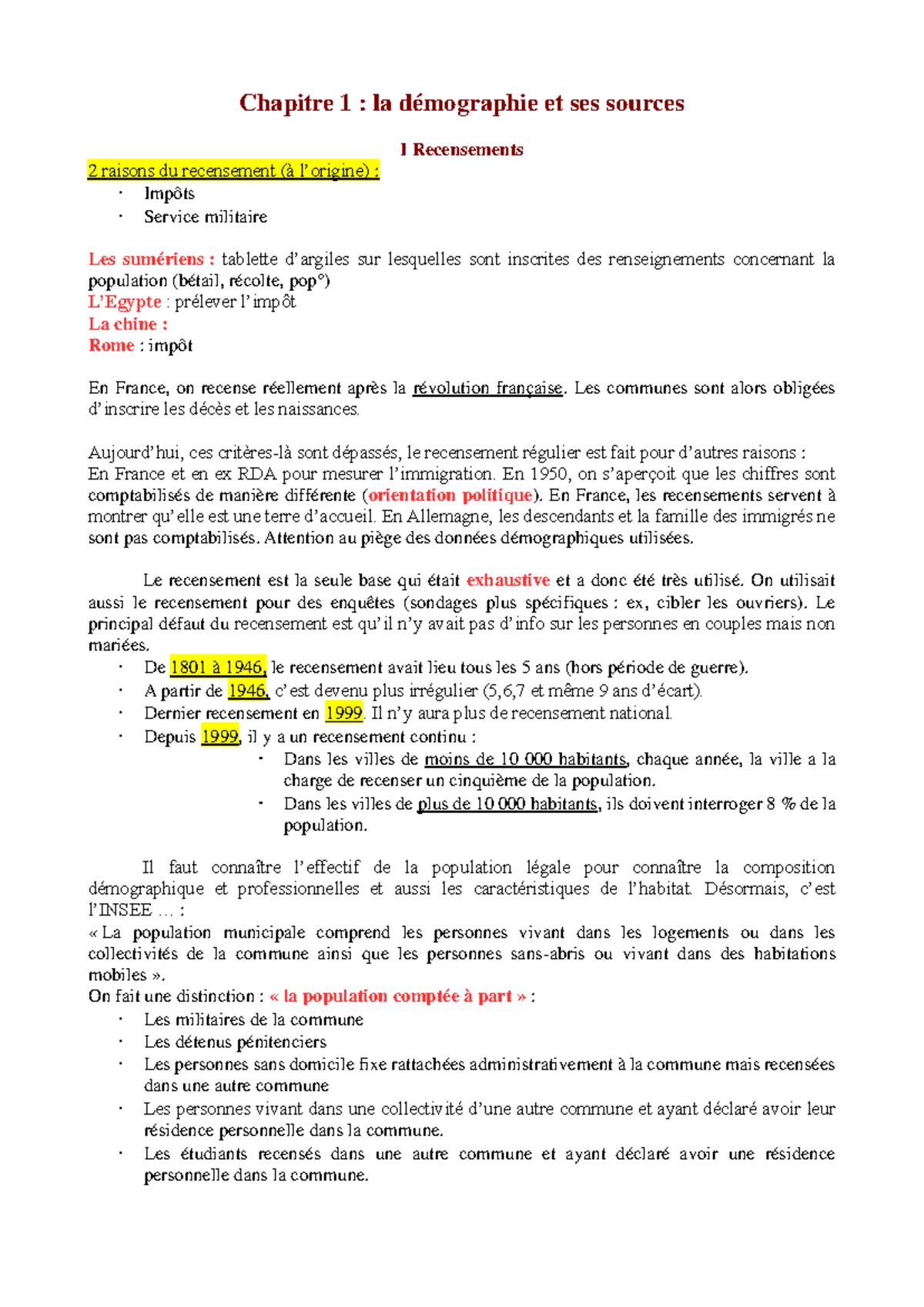 Démographie-chapitre-1 - Chapitre 1 : la démographie et ses sources I ...