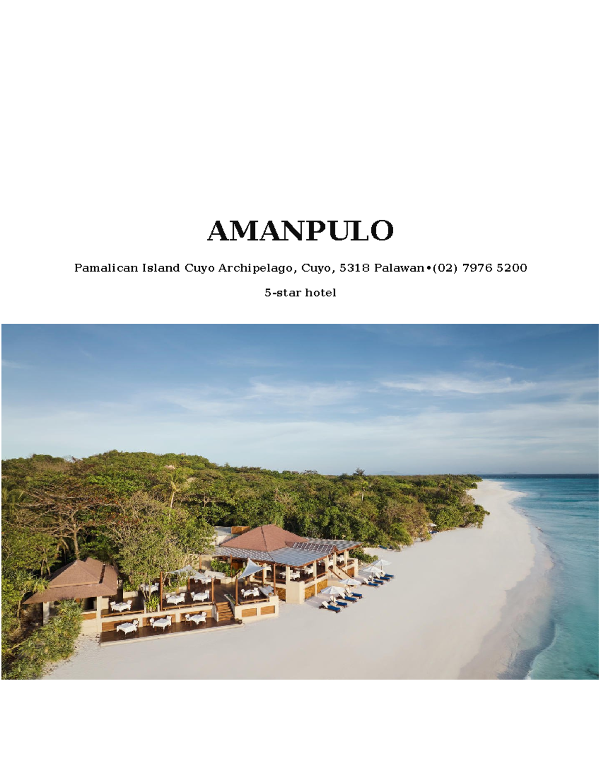 Amanpulo - dCDCE - AMANPULO Pamalican Island Cuyo Archipelago, Cuyo ...