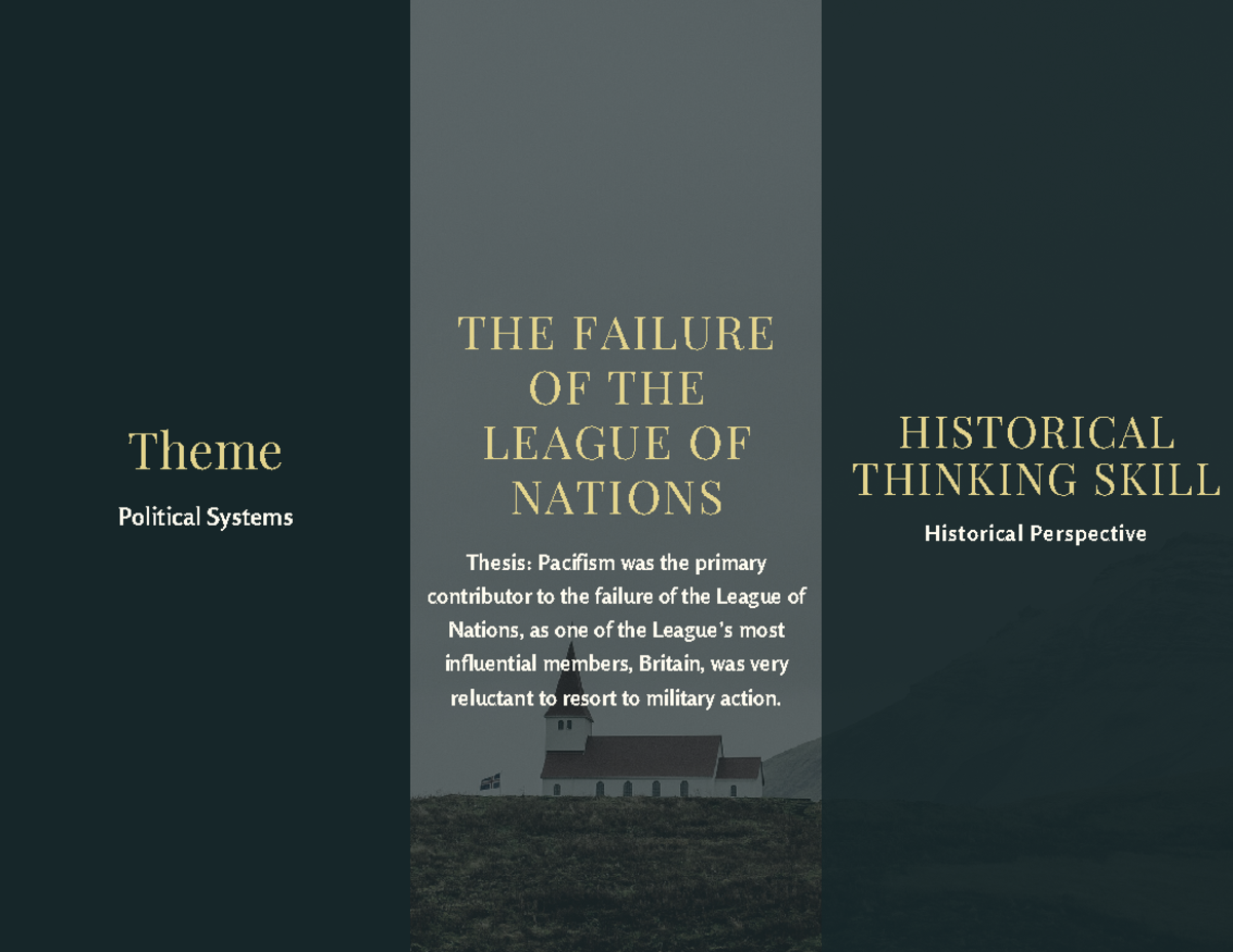 The Failure of The League of nations - Theme THE FAILURE OF THE LEAGUE ...