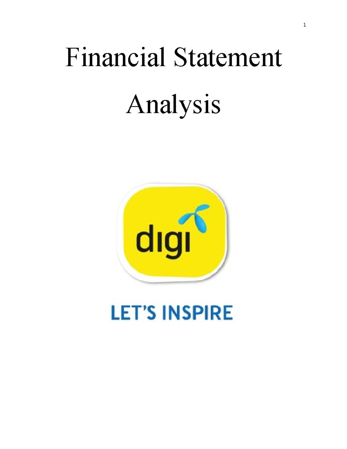 Financial Statement Analysis DIgi - Financial Statement Analysis Table ...