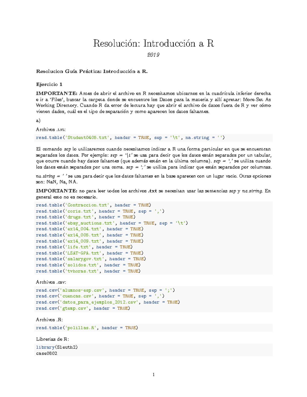 Resolucion 1 - introduccion a R - Resolución: Introducción a R 2019 ...