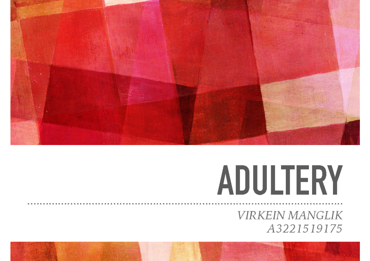 Adultery ppt - knnm,. - ADULTERY VIRKEIN MANGLIK A DEFINITION Section ...