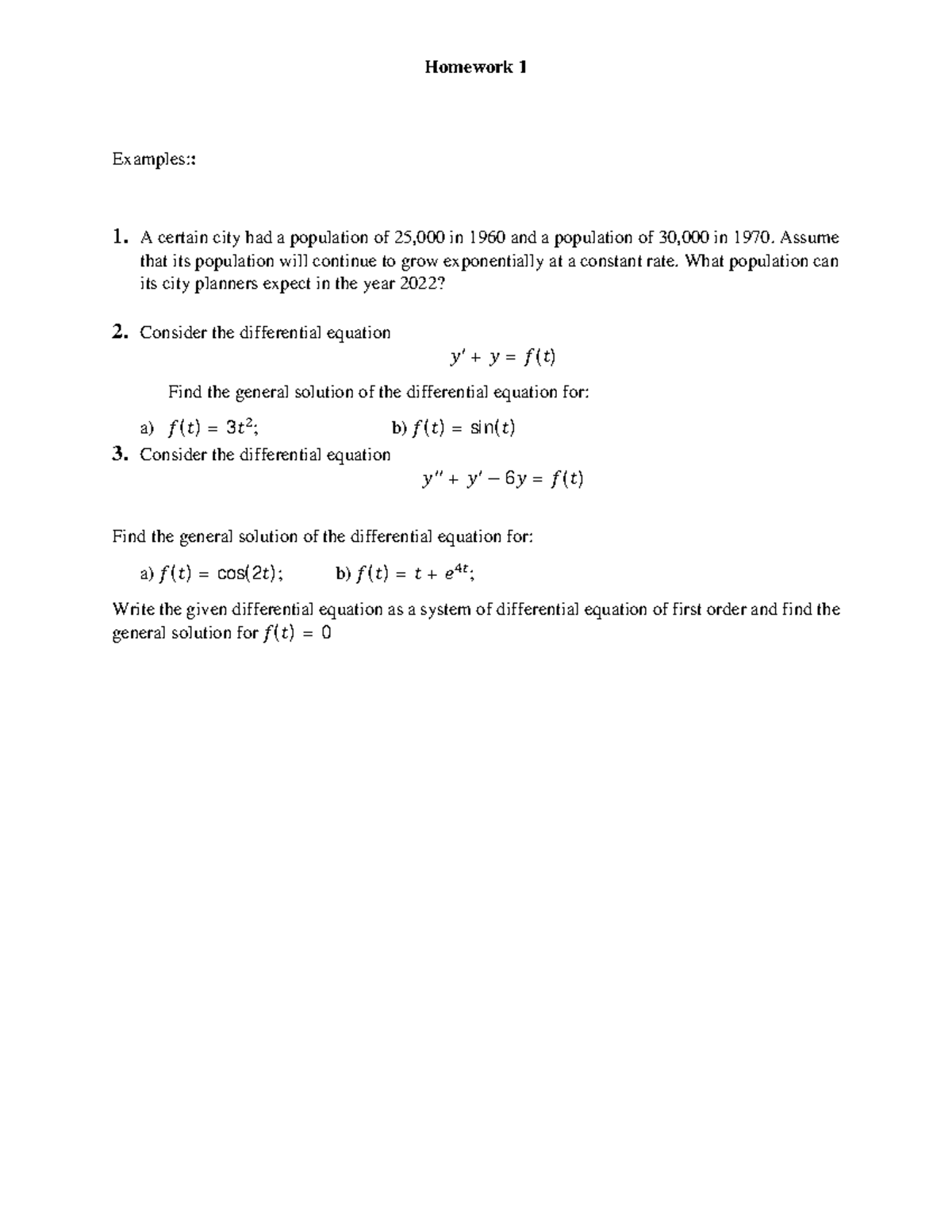MMS Homework 1 2023 - exercise - Homework 1 Examples:: 1. A certain ...